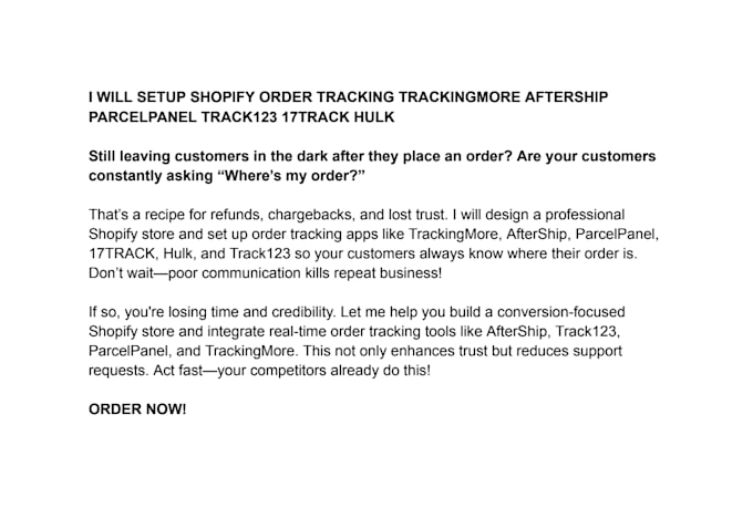 Setup shopify order tracking trackingmore aftership parcelpanel track123 hulk by Cleancartdesign ...